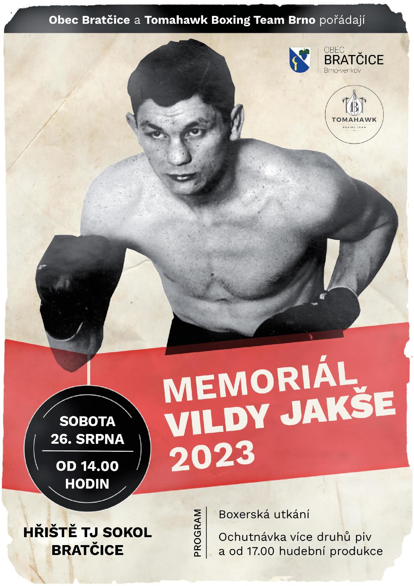 MEMORIÁL VILDY JAKŠE 2023 - BOX • Město Rajhrad
